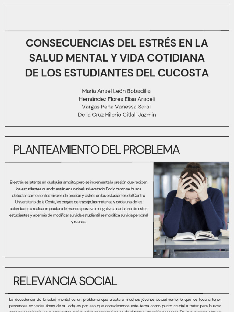 Consecuencias Del Estrés en La Salud Mental y Vida Cotidiana de Los ...