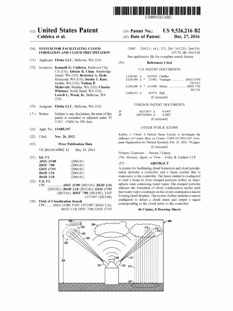 Cloud Seeding Patent | PDF | Cloud | Atmosphere Of Earth