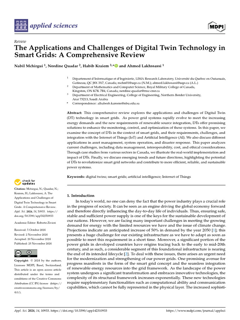 Digital Twin Technology in Smart Grids | PDF | Smart Grid | Artificial ...