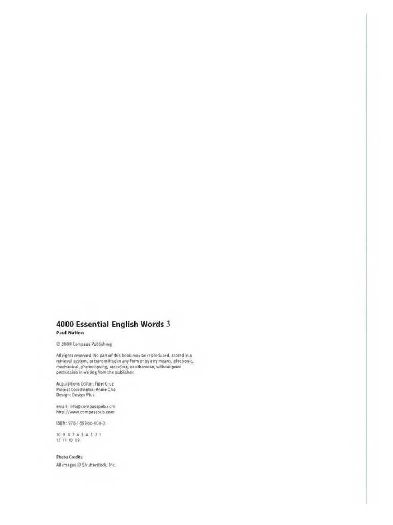 Paul Nation 4000 Essential English Words 3 Ogrencievi | PDF