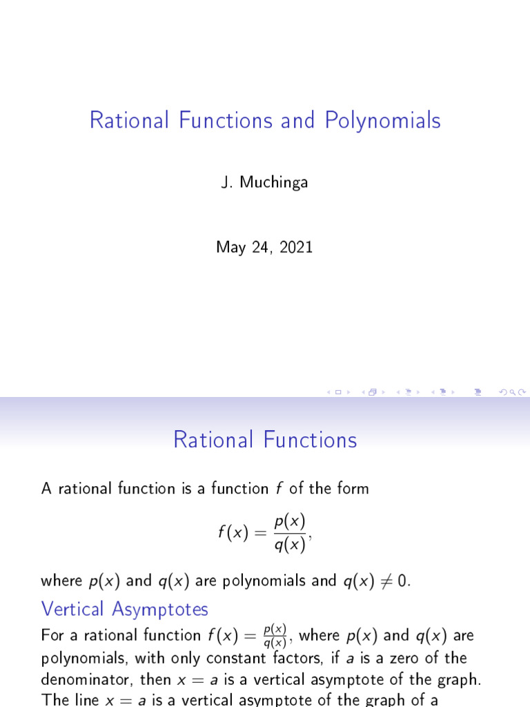 Rational Functions Kash Polynomials | PDF | Asymptote | Factorization