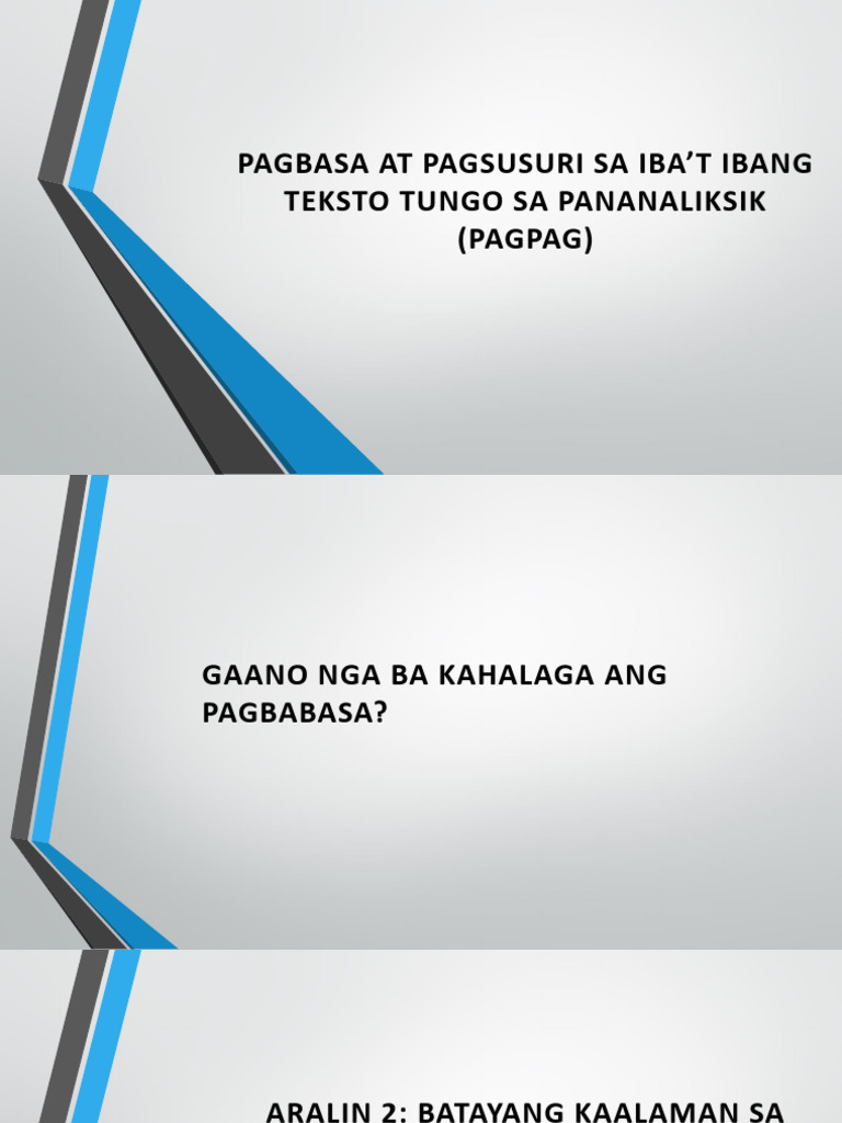 Aralin 2. Batayang Kaalaman Sa Mapanuring Pagbasa Sa Teksto.pdf | PDF