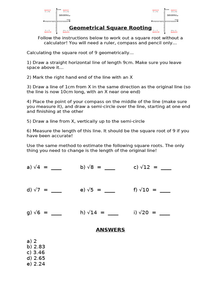 6) Geometrical Square Rooting | PDF