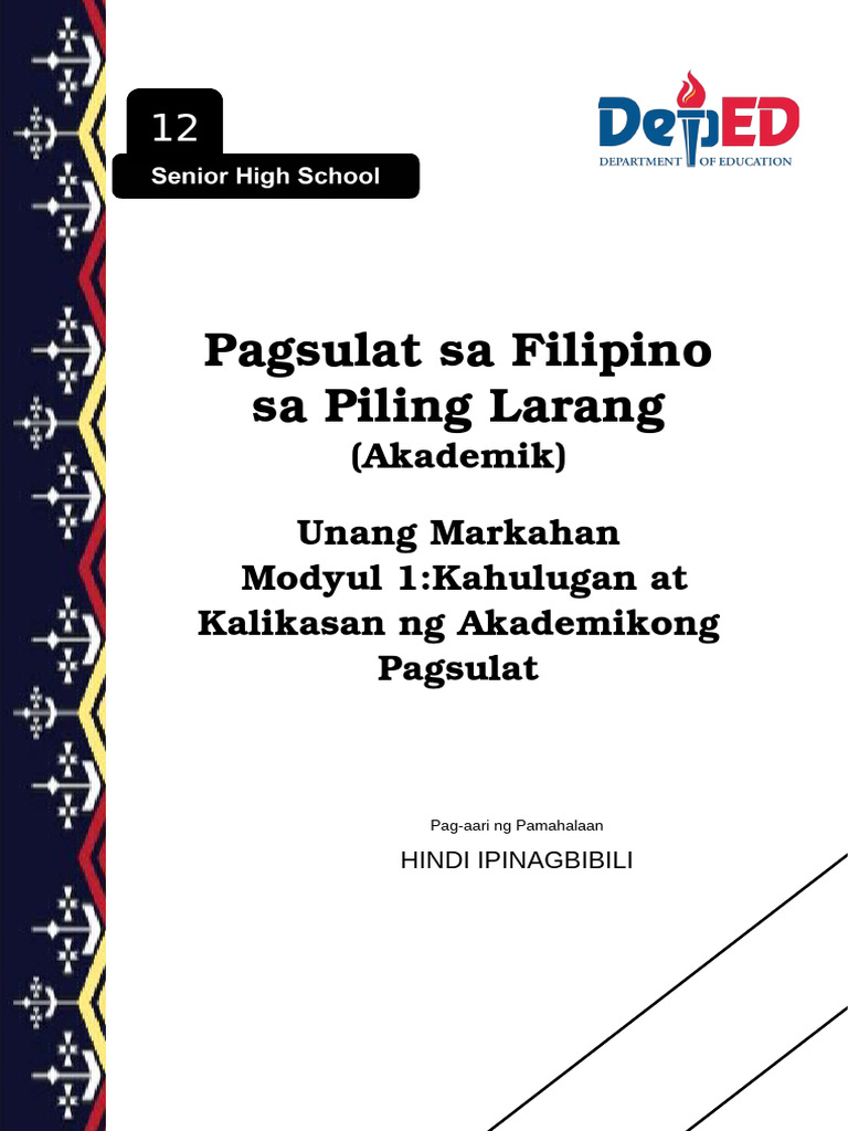Filipino Sa Piling Larang.modyul 1.Docx | PDF