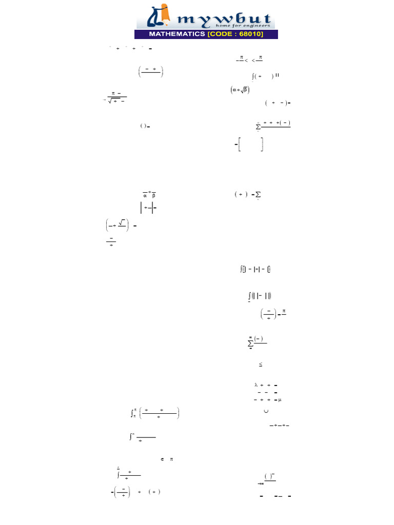 WBJEE 2012 Solution 2012_Math | PDF | Quadratic Equation | Algebra