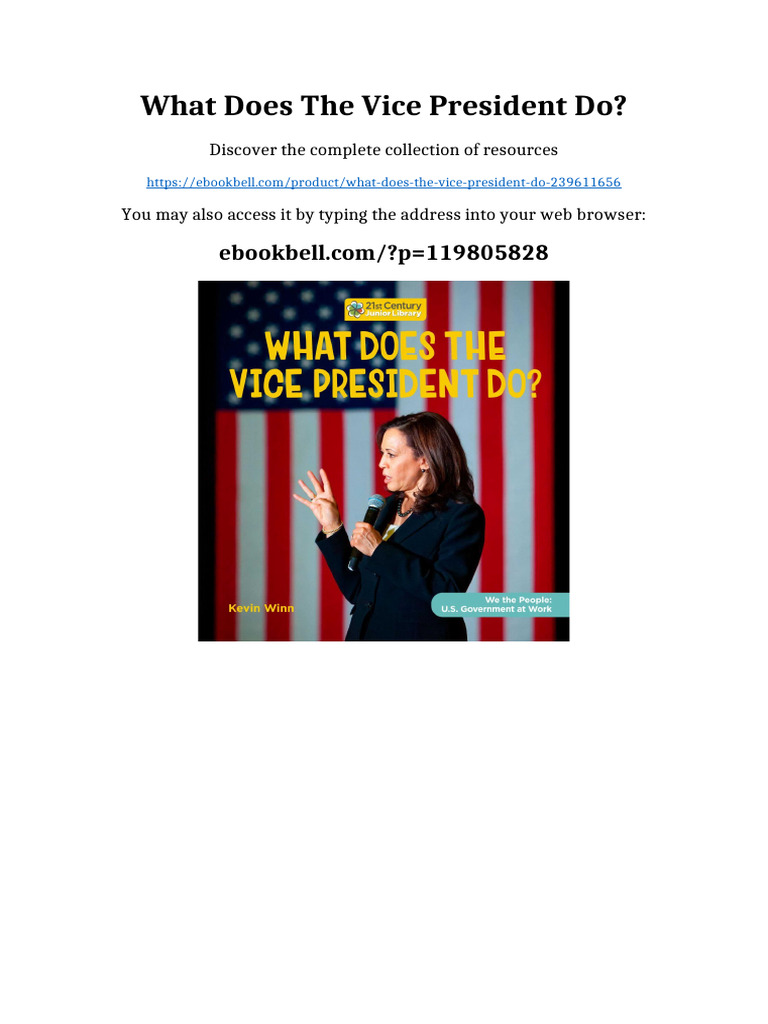 What Does The Vice President Do? Updated 2025 | PDF | Intellectual Property