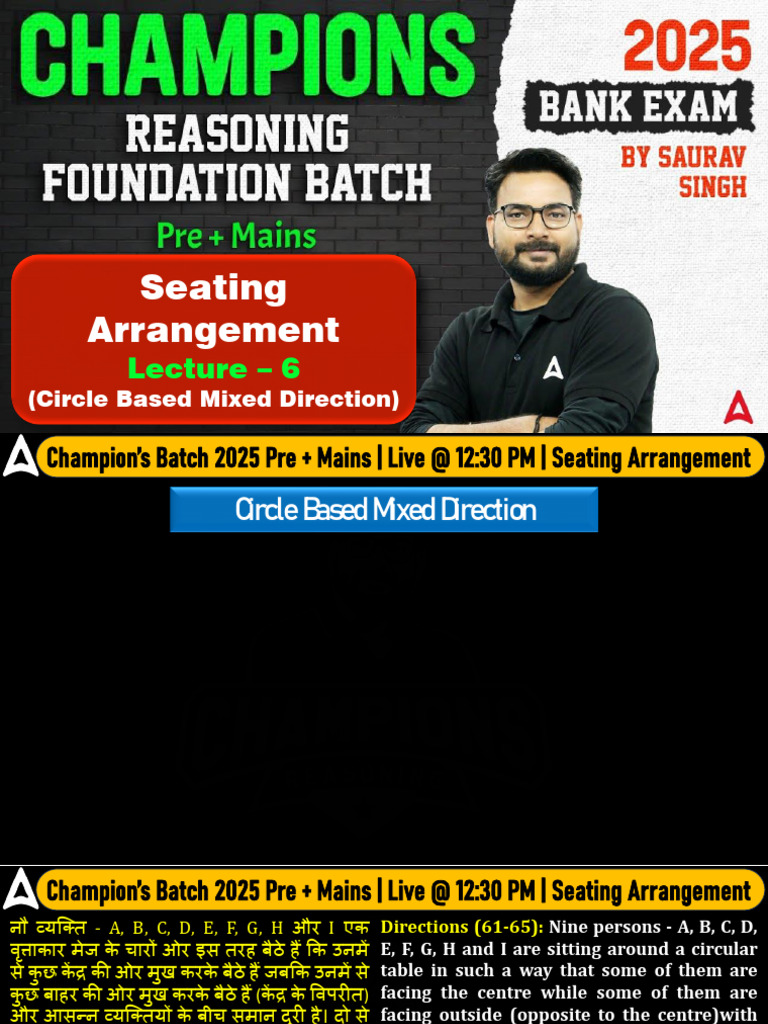 Seating Arrangement Lec 6 Square & Rectangle Fix Directi | PDF ...