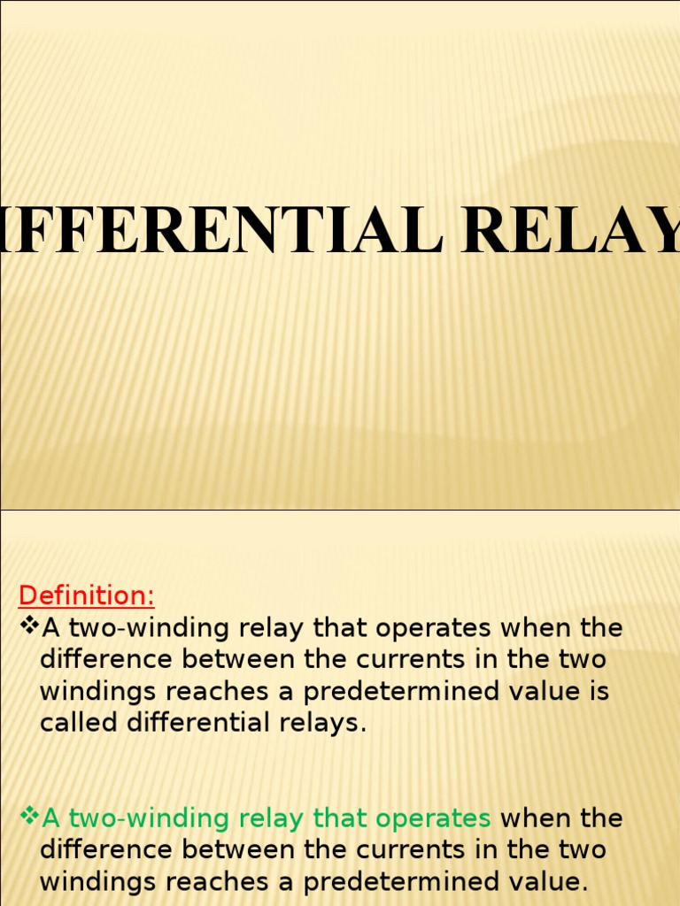 Differential Relays | PDF | Relay | Transformer
