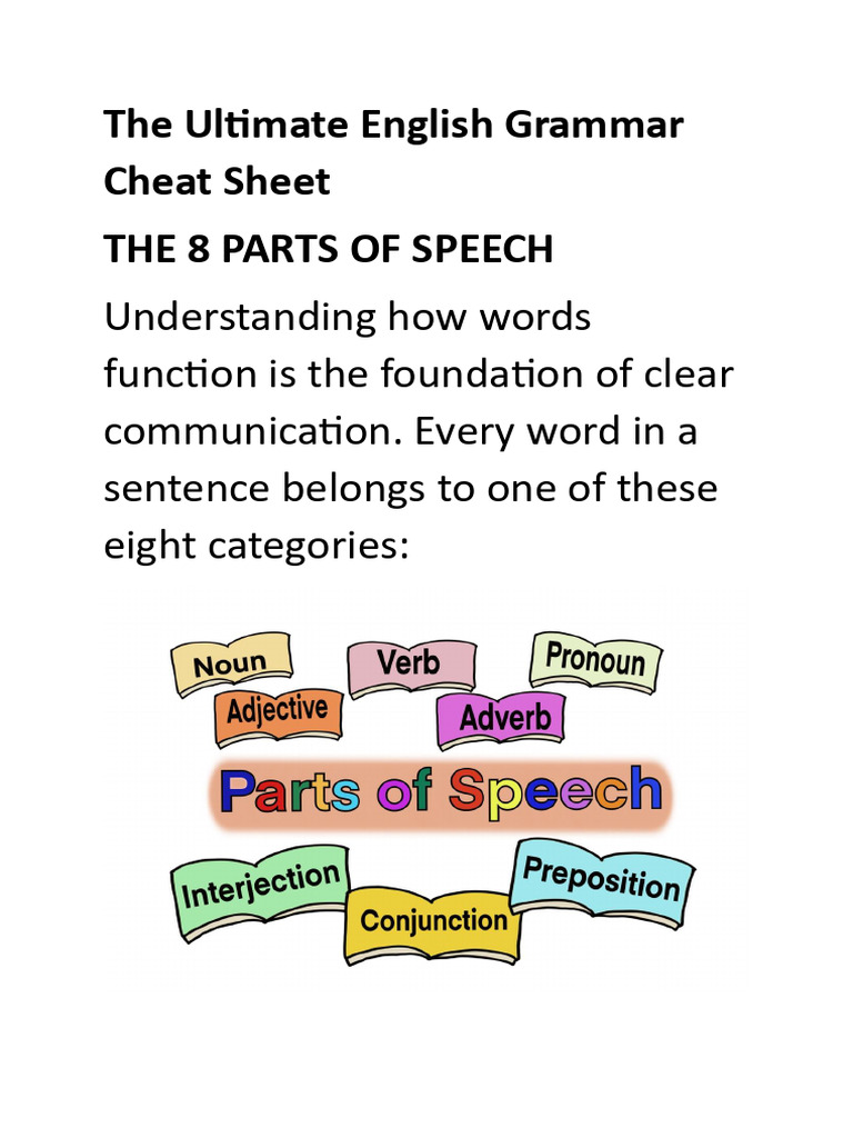 The Ultimate English Grammar Cheat Sheet | PDF | English Grammar | Adverb