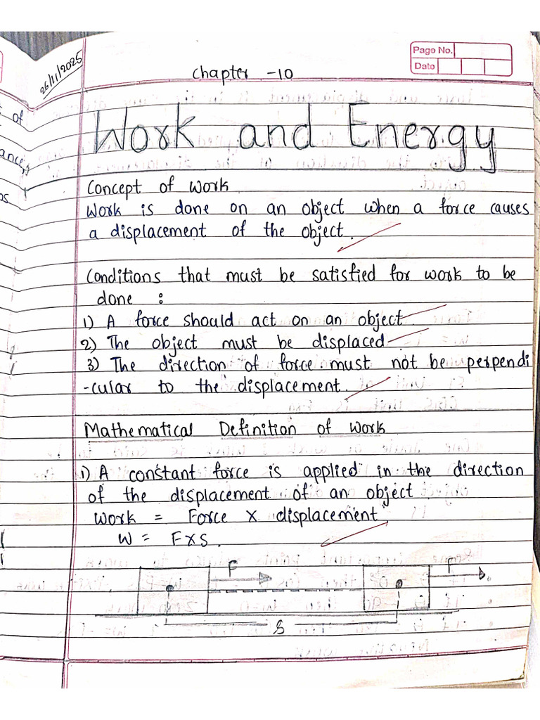 Work and Energy Notes | PDF