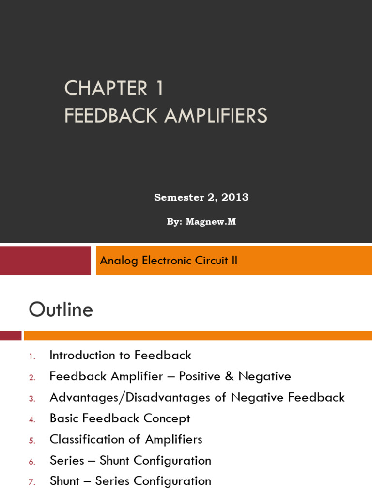 Chapter 1.feedback Amplifier | PDF | Amplifier | Feedback