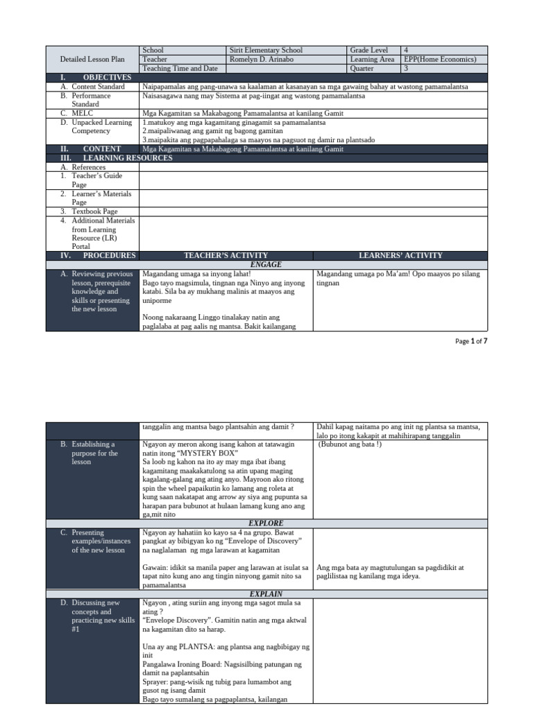 Detailed Lesson Plan 5es Template | PDF