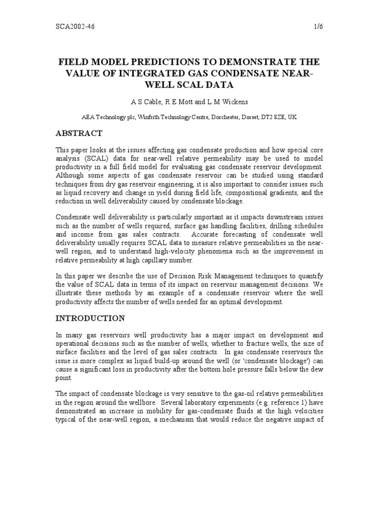 Field Model Predictions To Demonstrate The Value of Integrated Gas ...