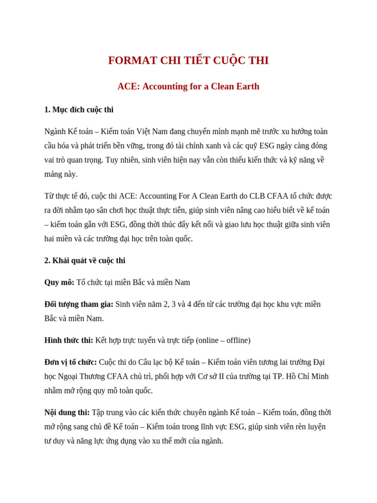 ACE - Accounting for a clean earth | PDF