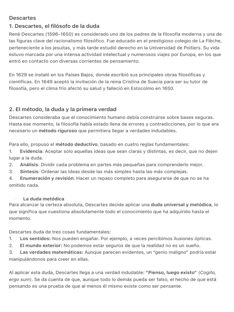 Descartes | PDF | René Descartes | Teoría de sustancias