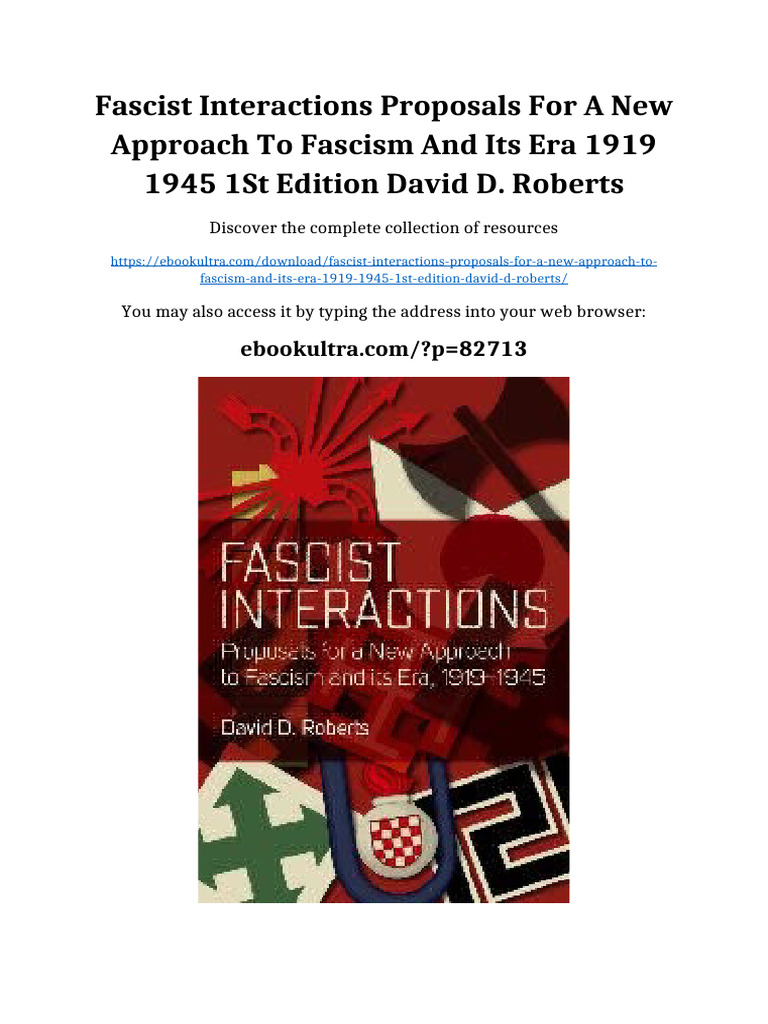 Fascist Interactions Proposals For A New Approach To Fascism and Its ...