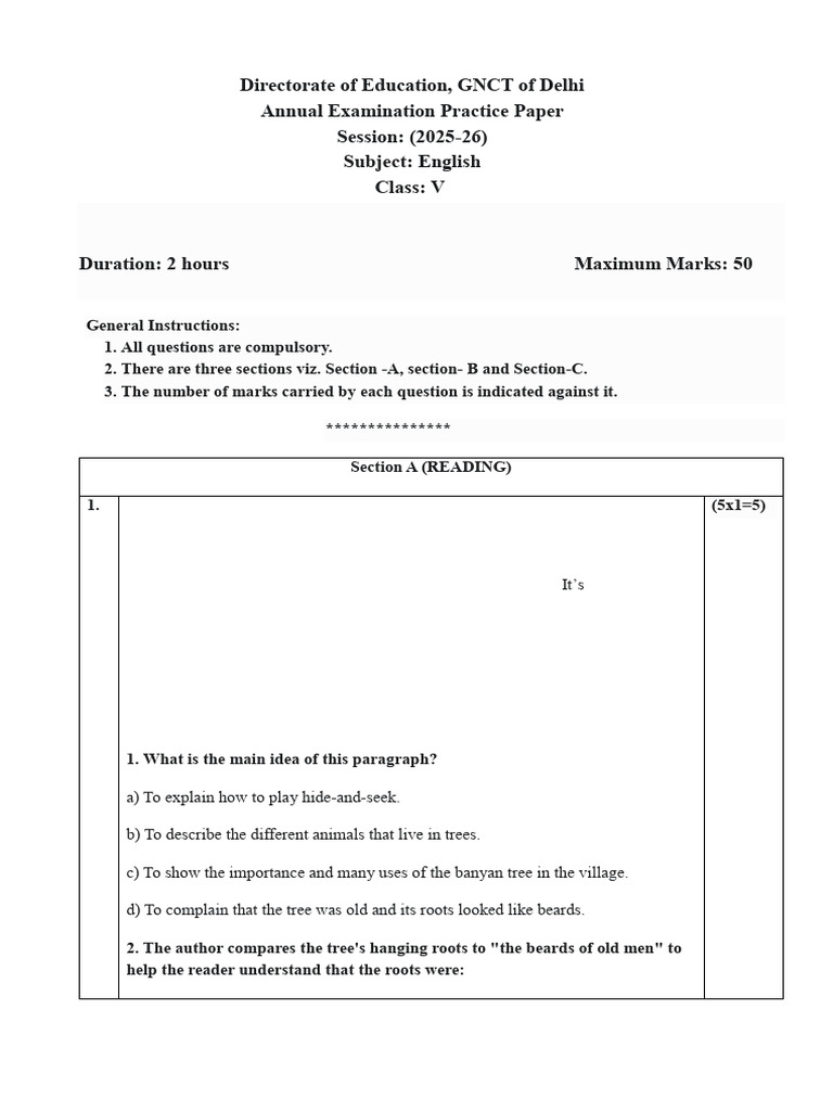 5 English 2025 PP English Annual | PDF