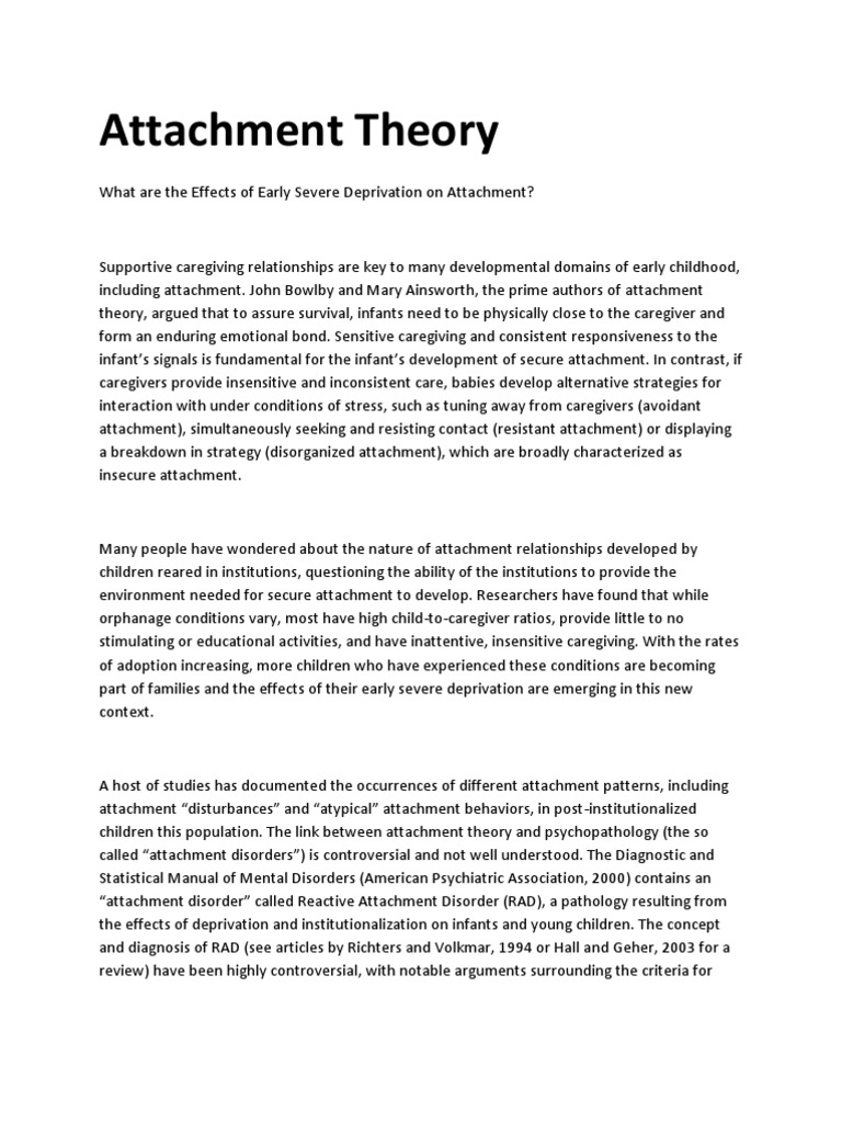 Attachment Theory | PDF | Attachment Theory | Family