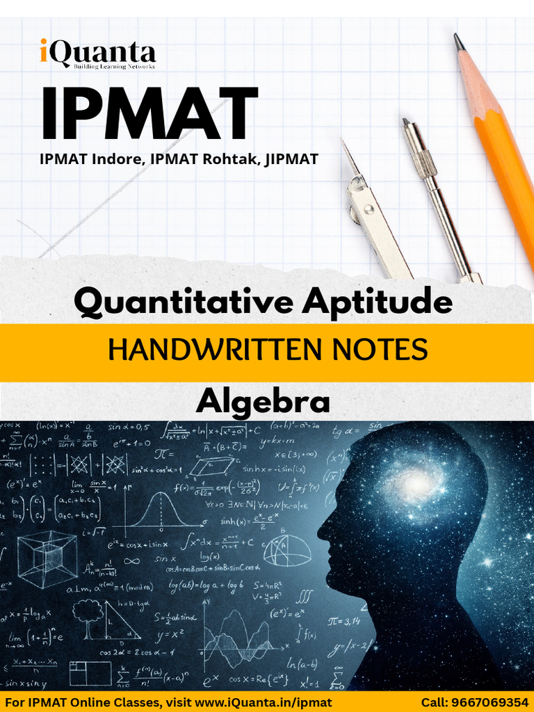 Algebra IQuanta IPMAT Handwritten Notes | PDF | Quadratic Equation ...
