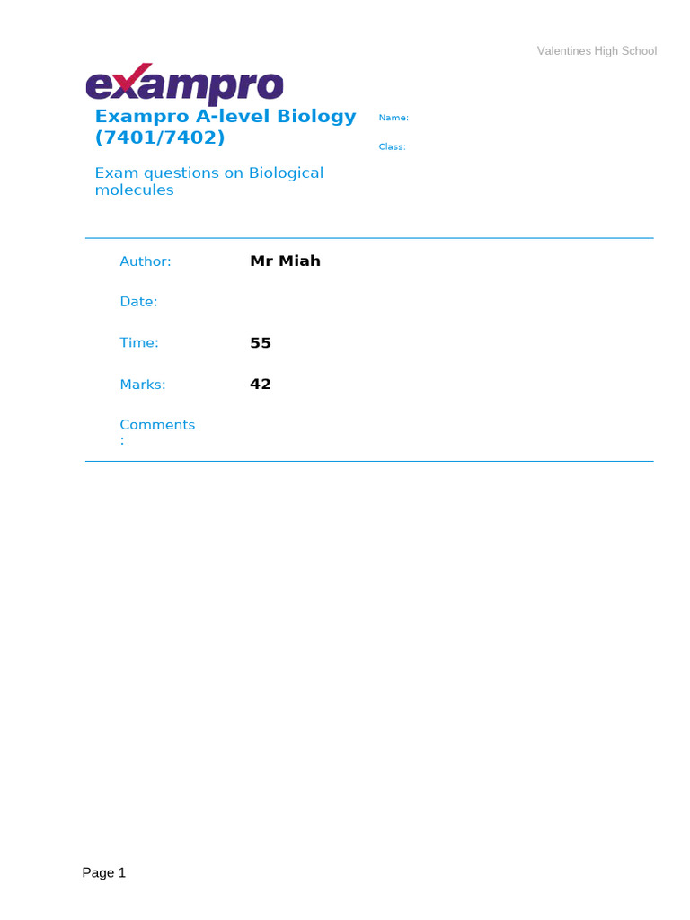 2b. Biological Molecules (Enzymes) With MS | PDF | Digestion | Enzyme