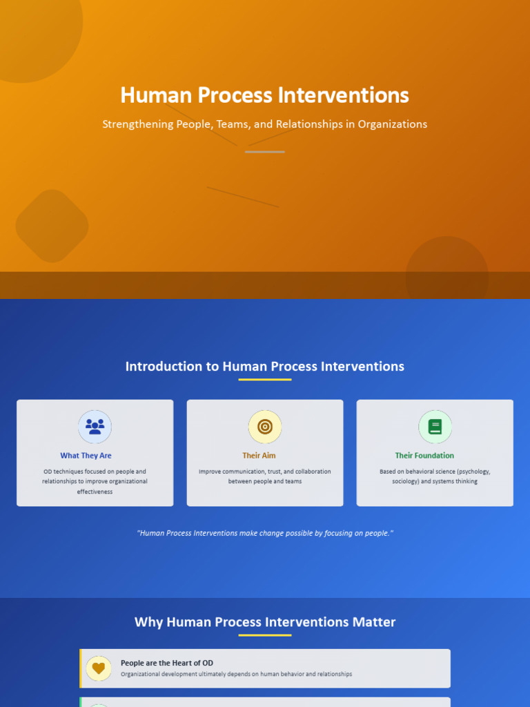 Human Process Interventions | PDF | Team Building | Behavioural Sciences
