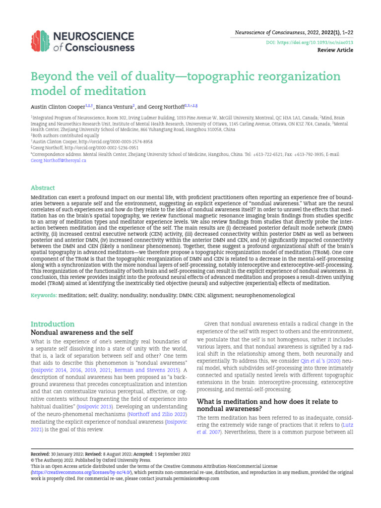 Beyond the Veil of Duality-Topographic Reorganizat | PDF | Prefrontal ...