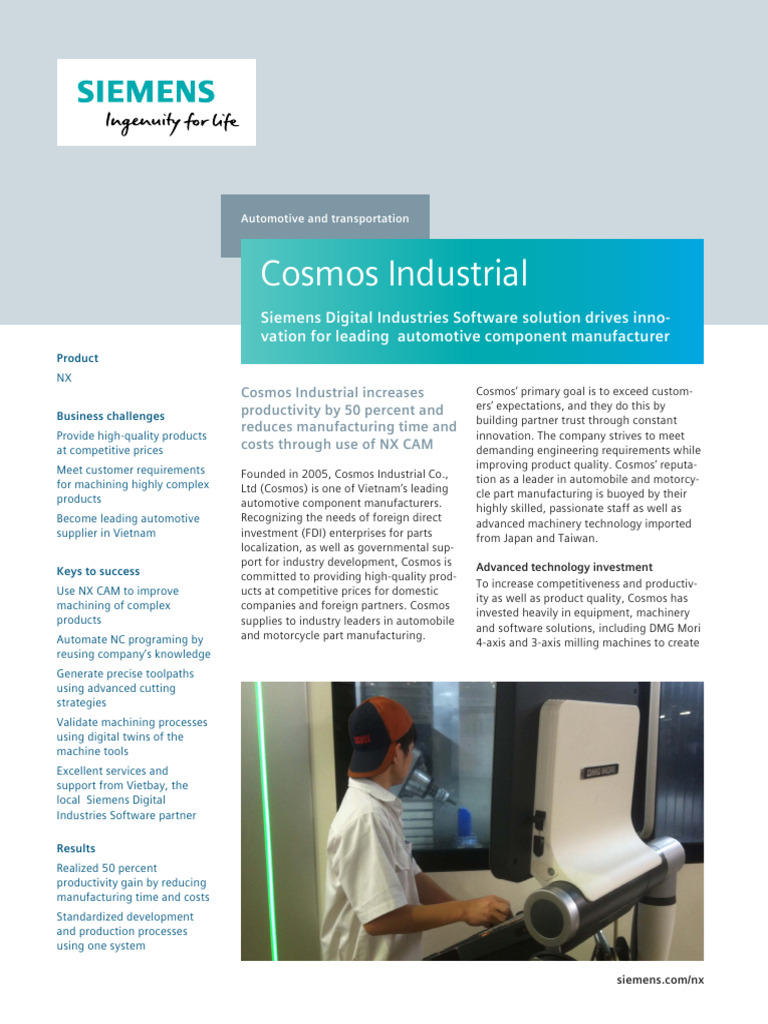 Siemens SW Cosmos Industrial Case Study | PDF | Secondary Sector Of The ...
