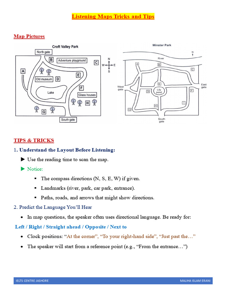 Listening Maps Tricks and Tips | PDF