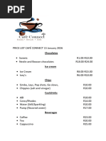 Tuck Shop Menu and Prices | PDF | Lunch | Food And Drink