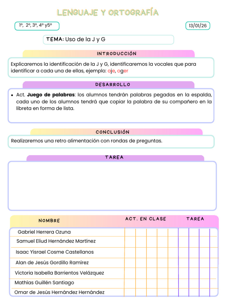 Planeación Lenguaje 120126 | PDF