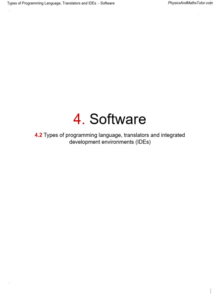 Types of Programming Language, Translators and IDEs QP | PDF