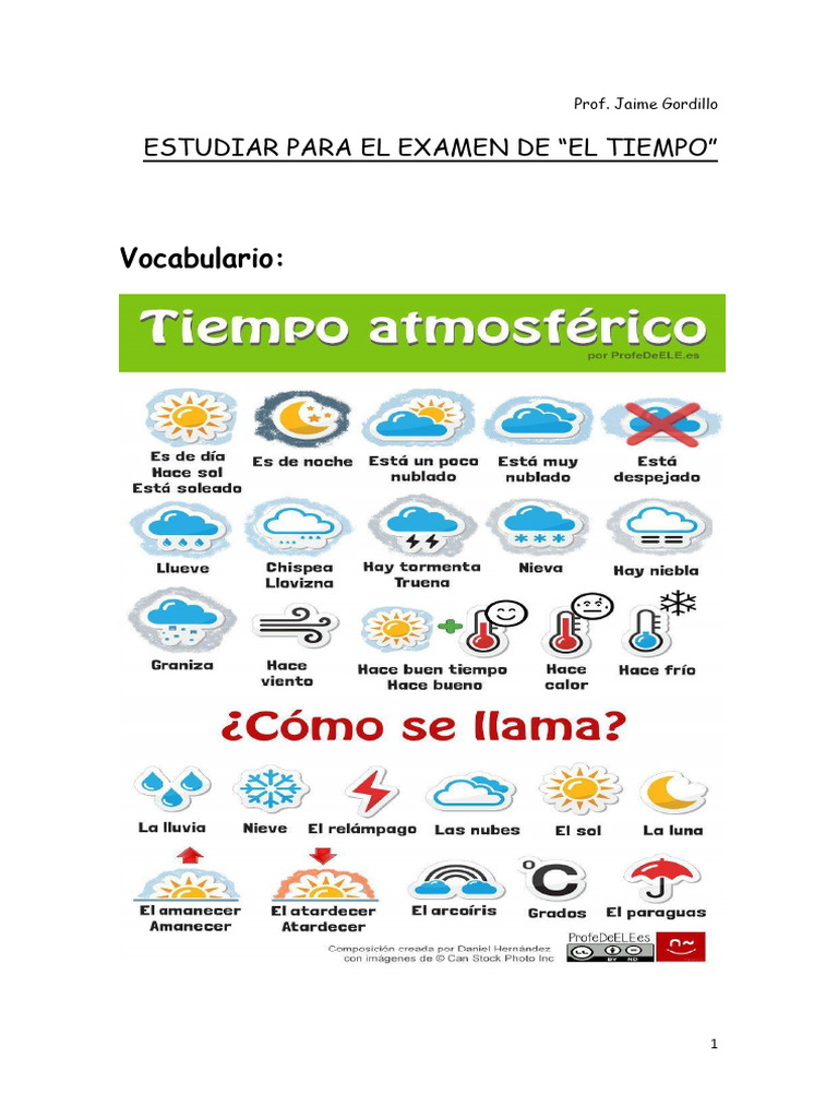 Para Estudiar Examen El Tiempo Futuro PDF | PDF