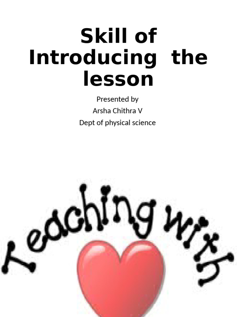Skill of Introducing The Lesson | PDF | Teachers | Knowledge