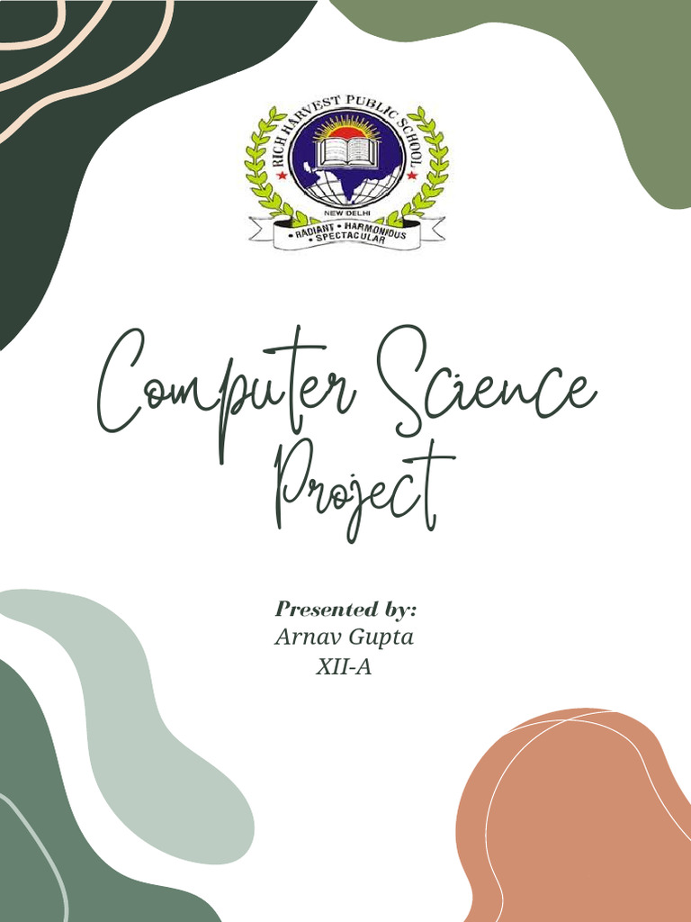 Olive Green Doodle Final Project Cover A4 Document | PDF
