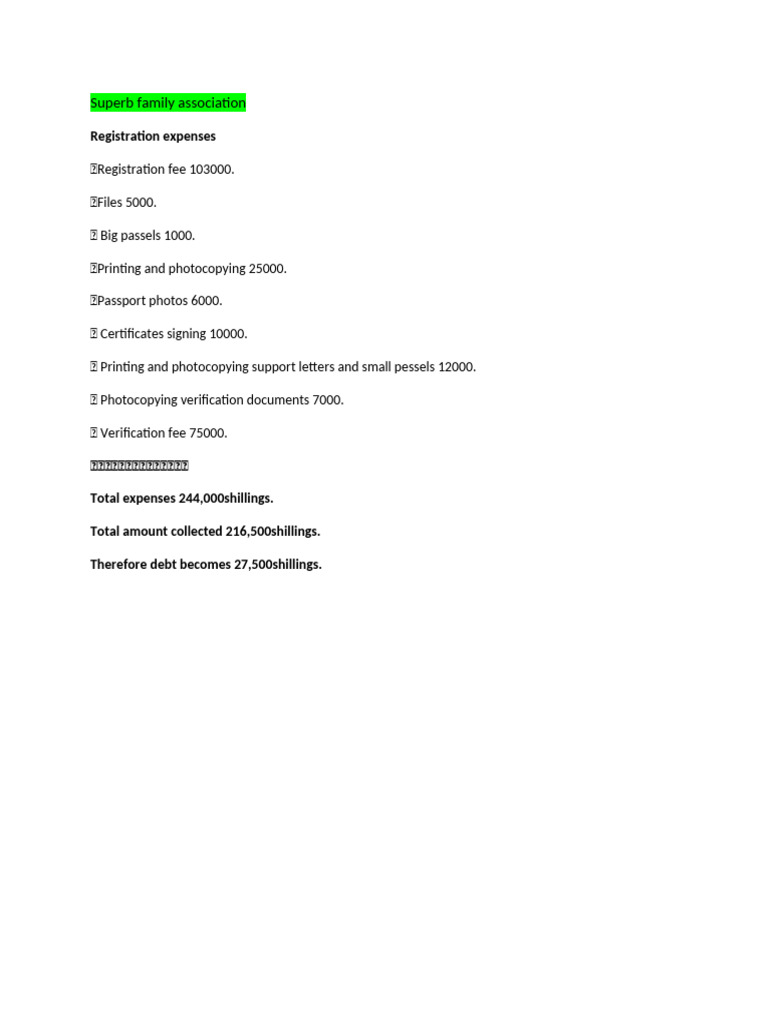 Registration Expenses 2026 | PDF