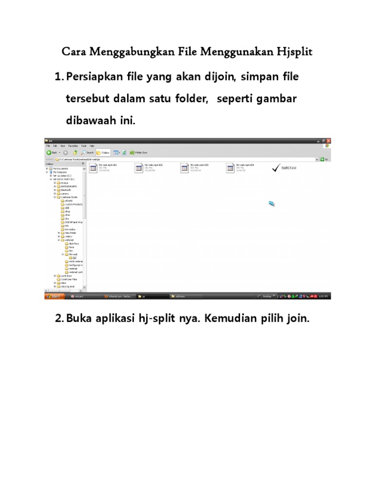 Cara Menggabungkan File Menggunakan Hjsplit | PDF