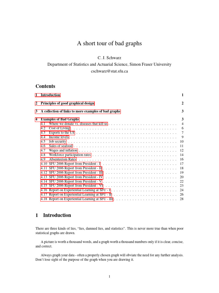 A Tour of Bad Graphs | PDF | Cost Of Living | Pie Chart
