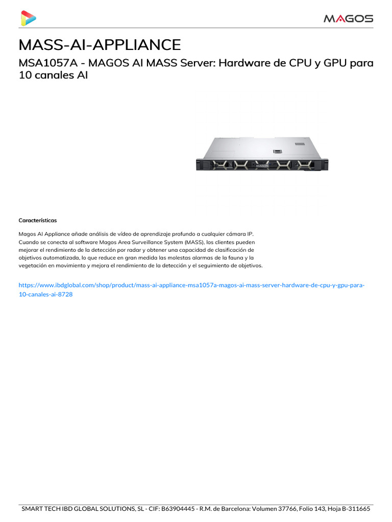 Technical Sheet Mass Ai Appliance | PDF