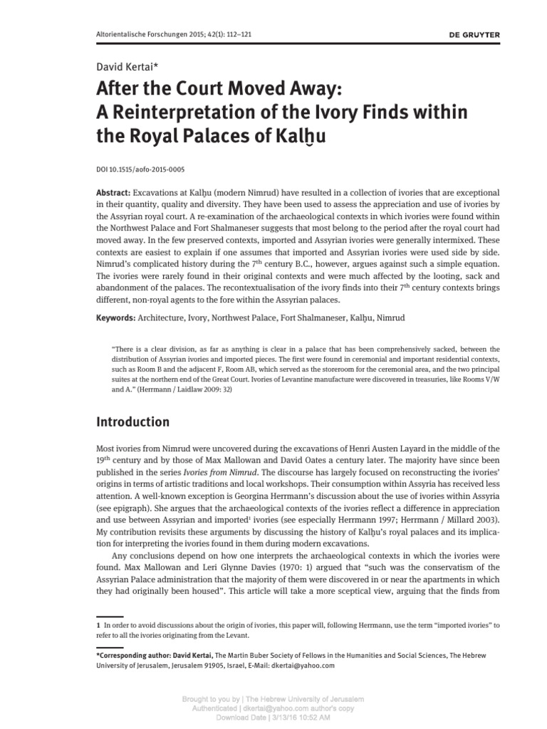 After the Royal Court Moved Away a Reint | PDF | Assyria