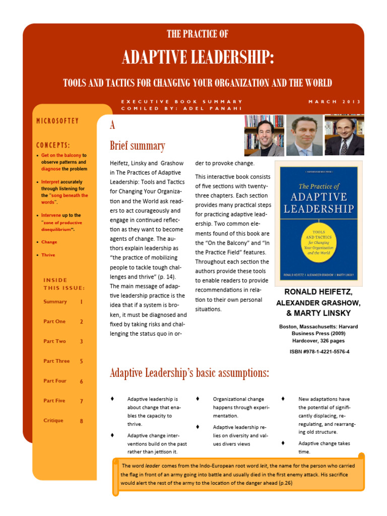Practice of Adaptive Leadership - Heifetz Et Al - Ebs | PDF ...