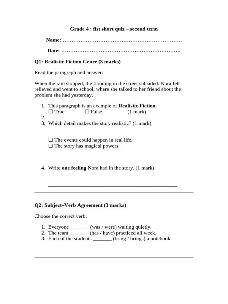 6 Short Quiz | PDF