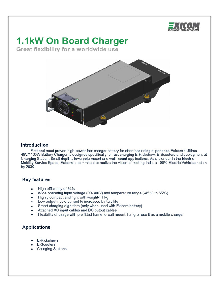 1.1KW Charger Datasheet | PDF