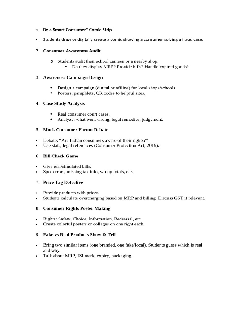 Consumer Awareness Club Activities[1] | PDF | Brand | Consumer Behaviour