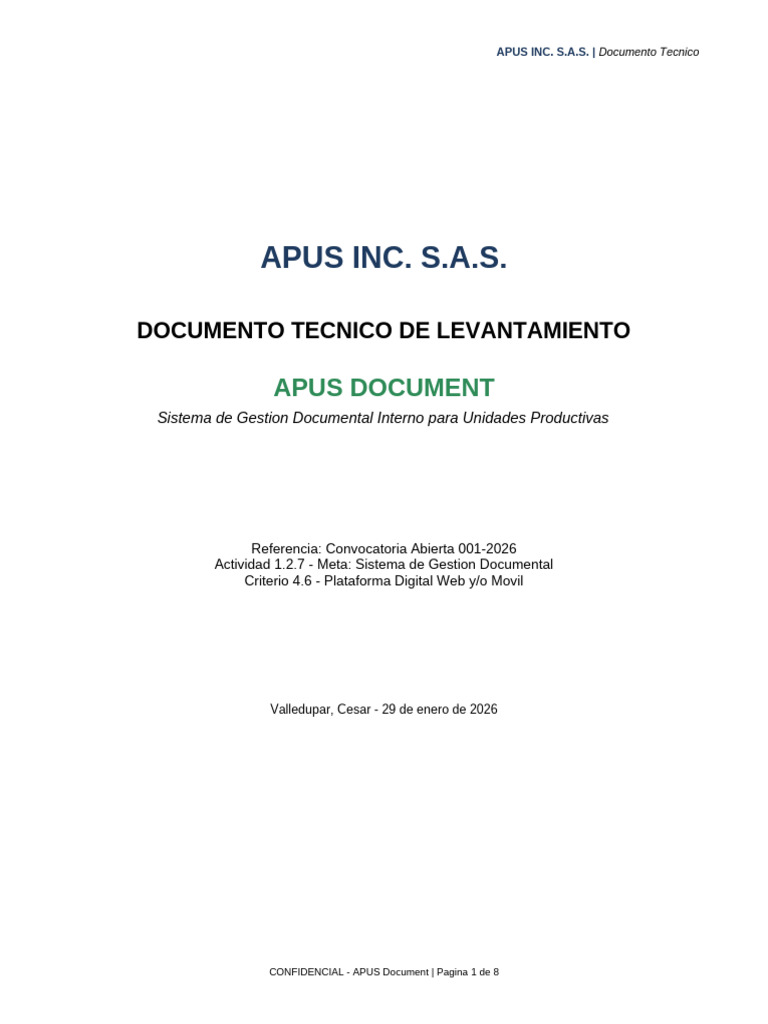 Documento Tecnico APUS Document | PDF | Computación en la nube ...