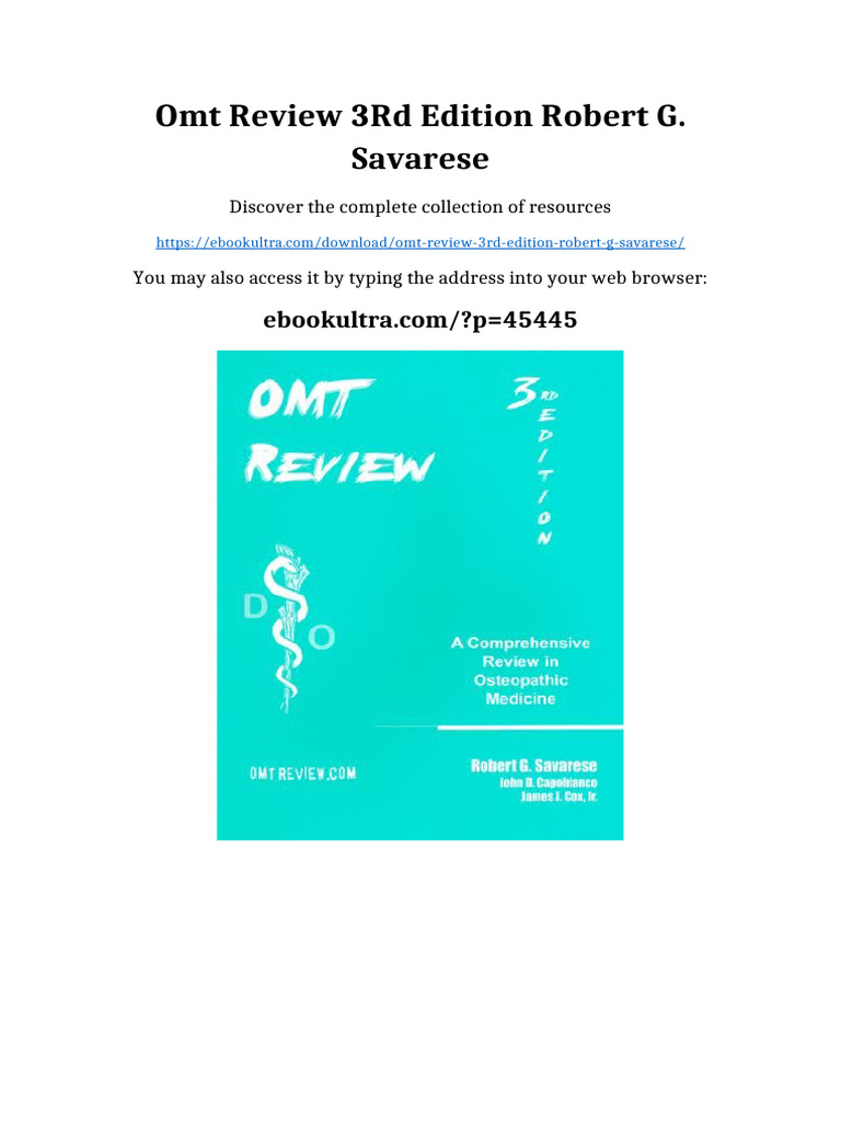 OMT Review 3rd Edition Robert G. Savarese PDF Available | PDF ...
