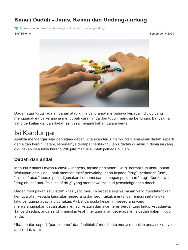 Kenali Dadah - Jenis Kesan Dan Undang-Undang | PDF