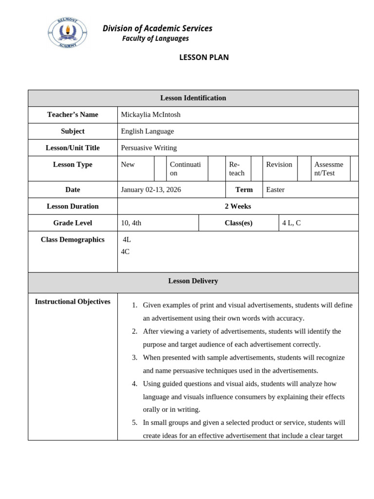 Advertisement | PDF | Advertising | Lesson Plan