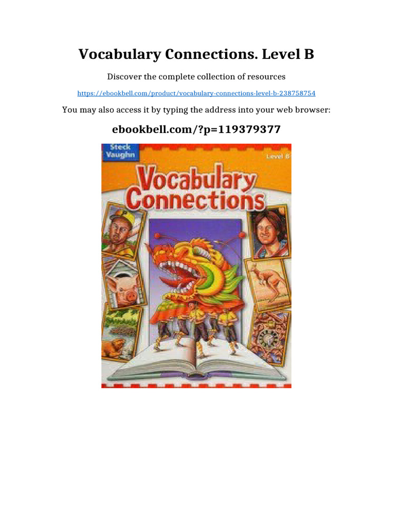 Vocabulary Connections. Level B All Chapters Available | PDF ...