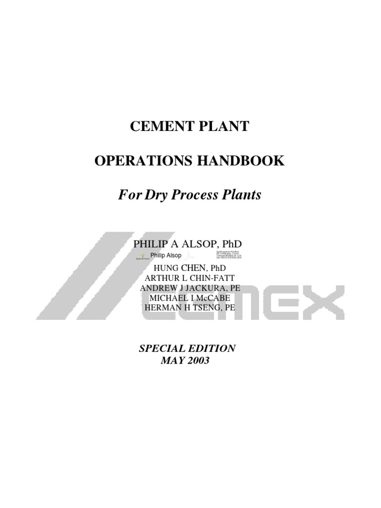 Cement Plant OPERATIONS HANDBOOK For Dry Process Plants | PDF | Cement ...