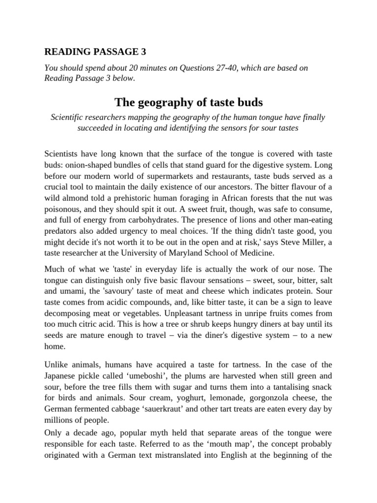 The Geography of Taste Buds | PDF | Taste | Umami